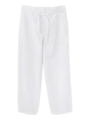 Jacquemus Cotton Poplin Wide Leg Trousers - White