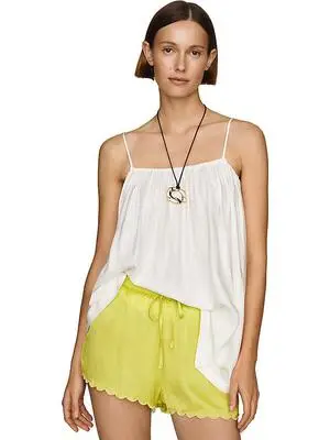 LYREBIRD Silky Scalloped Shorts - Limeade