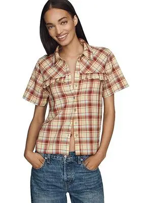 DAMSON MADDER Tomboy Plaid Shirt - Celery