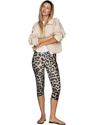 P.E Nation Signature Capri" Leggings In Leopard Print - Leopard/diva Pink
