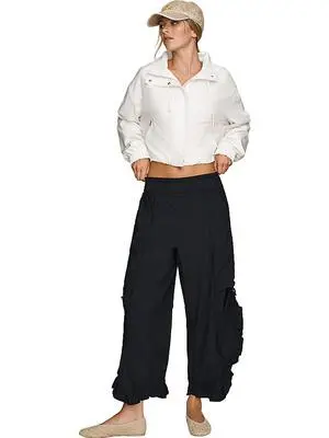 DAILY PRACTICE Ruffle Wide Leg Pants - Black