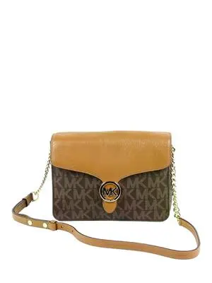 Michael Kors Vanna Logo-monogram Crossbody Bag - Brown