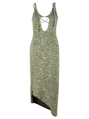 GUNDA HAFNER LTD Gunda Hafner Ltd Multicolor Knit Dress With Plunging Neckline And Asymmetrical Hem