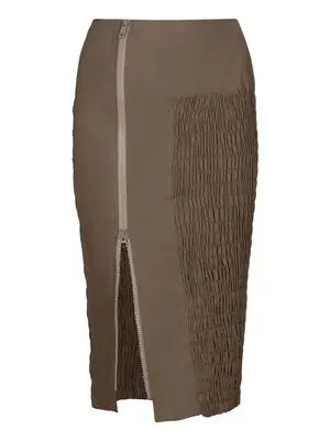 GUNDA HAFNER LTD Cotton Ruched Fitted Pencil Skirt - Beige