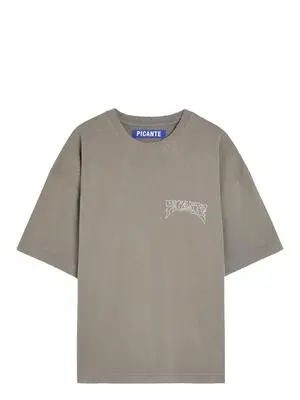PICANTE Sacramento Printed Cotton T-shirt - Grey