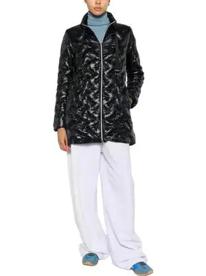 Herno Quilted High-neck Zip-up Coat - Black