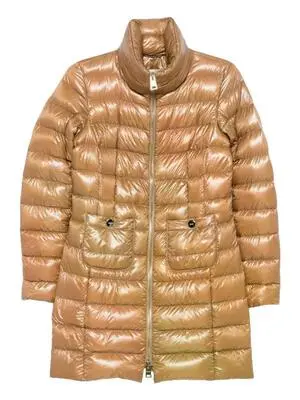 Herno Quilted High-neck Zip-up Coat - Brown