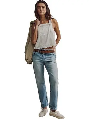 Free People We The Free Leona Low-rise Twisted Slim Jeans - Skipper