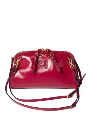Miu Miu Miu Miu Caprice Leather Clutch Ruby Red