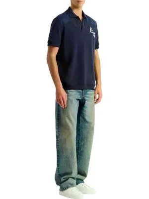 Balmain Embroidered Insect Polo - Blue