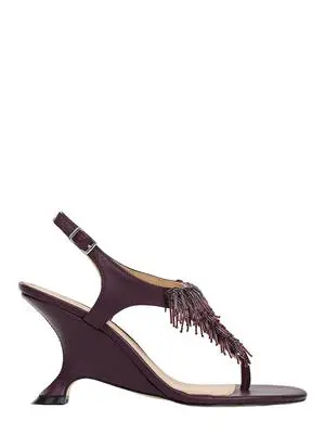 Acler Jobin Embellished Sculptural Heel Sandals - Fig