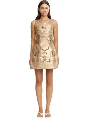 Acler Raffin Mini Dress Metallic - Gold