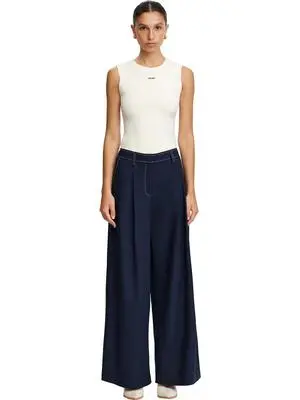 Acler Oreston Pant Wide Leg Tailored Trousers - Deep Sapphire