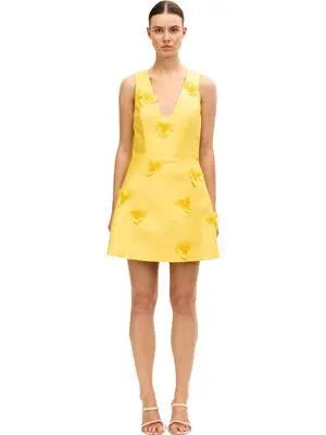 Acler Blairhall Mini Dress With Beaded Appliqués - Daffodil