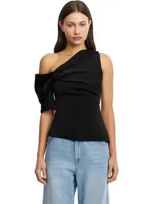 Acler Acler Bankstin One-Shoulder Top Black