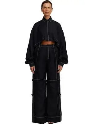 Acler Chapel Hill Convertible Wide-leg Pants - Black