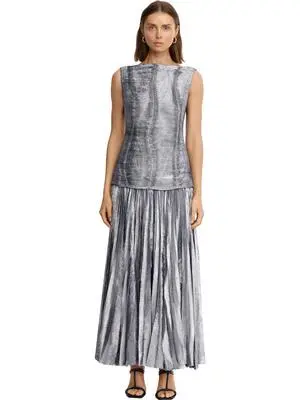 Acler ACLER Holden Maxi Dress Metallic Silver