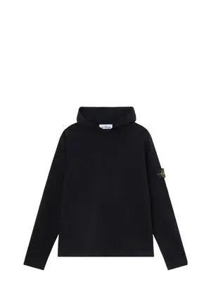 Stone Island Long Sleeve Logo Patch Hoodie - Black