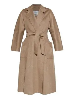 Max Mara Max Mara Ludmilla Belted Long-Sleeved Coat Hazelnut Brown