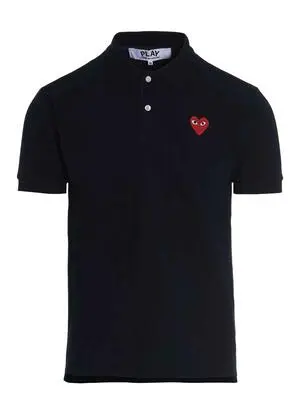 Play Comme Des Garcon Short-sleeved Polo Shirt - Black