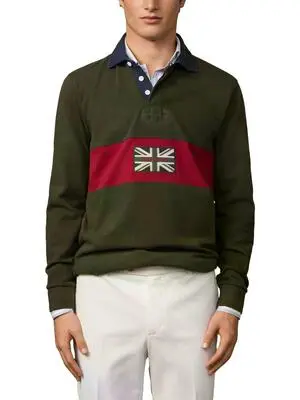 HACKETT LONDON Peaks Rugby Polo Shirt - Green
