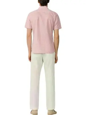 HACKETT LONDON Clay-print Short-sleeve Shirt - Red