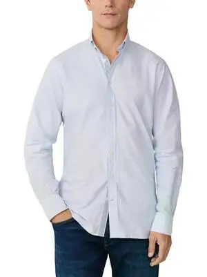 HACKETT  Ticking-stripe Button-down Shirt - Blue