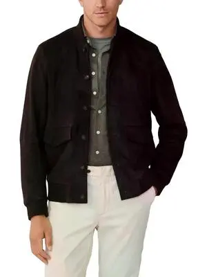 HACKETT LONDON Suede Buttoned Jacket - Brown