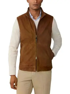 HACKETT LONDON Suede Gilet - Neutrals