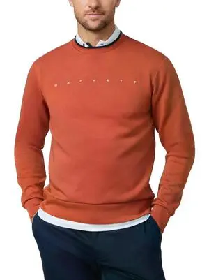 HACKETT LONDON Logo Print Crew Neck Sweater - Orange