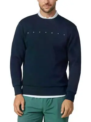 HACKETT LONDON Logo-print Crew Neck Sweater - Blue