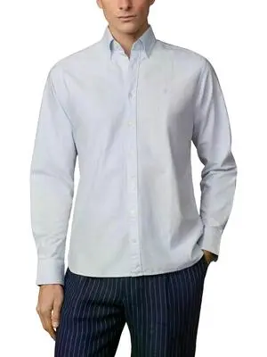 HACKETT LONDON Ticking-stripe Cotton Shirt - Blue