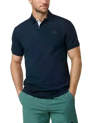 HACKETT LONDON Striped-placket Polo Shirt - Blue