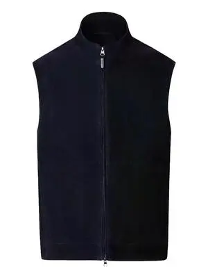 HACKETT LONDON Suede High Neck Waistcoat - Blue