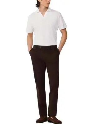 HACKETT LONDON Sanderson Textured Chino Trousers - Brown
