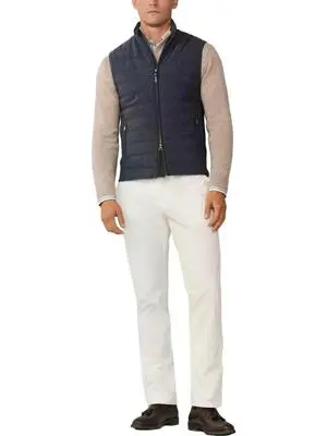 HACKETT LONDON Quilted Herringbone Gilet - Blue