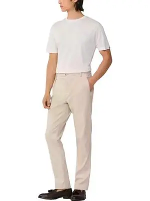 HACKETT LONDON Sloane Tapered Tricotine Trousers - Neutrals