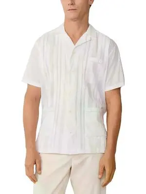 HACKETT LONDON Guayabera Pintuck-detail Salcombe-collar Shirt - White