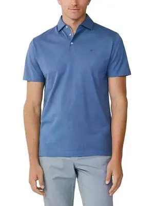 HACKETT LONDON Embroidered Buttoned Polo Shirt - Blue