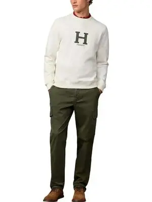 HACKETT LONDON Embroidered Cotton Sweatshirt - Neutrals