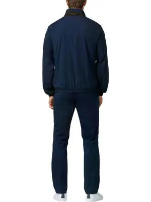 HACKETT LONDON Suede Detail Driver Blouson Jacket - Blue