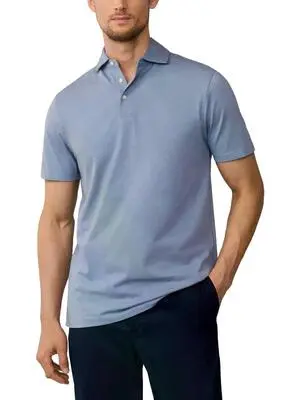 HACKETT LONDON Short-sleeve Pima-cotton Polo Shirt - Blue