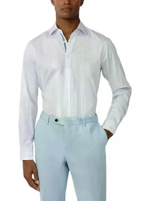 HACKETT LONDON Button-down Striped Cotton Shirt - Blue
