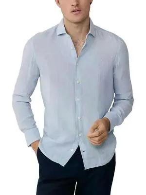HACKETT LONDON Long-sleeve Buttoned Shirt - Blue