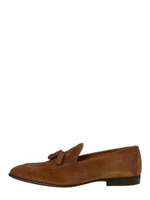 HACKETT LONDON Regal Tassel Detail Suede Loafers - Brown