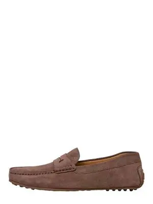 HACKETT LONDON Suede Driver Loafers - Brown