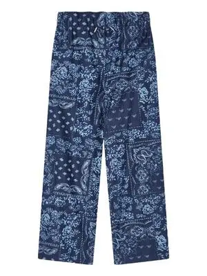 Emporio Armani Paisley Print Trousers - Blue