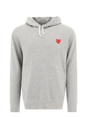 Play Comme Des Garcon Logo Hoodie - Gray