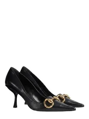 Gucci Boulevard Heeled Pumps With Horsebit Detail - Black