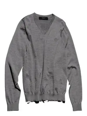 Gucci V-neck Knitted Sweater - Grey